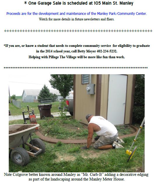 Official Site of Village of Manley, Nebraska - Community Newsletter